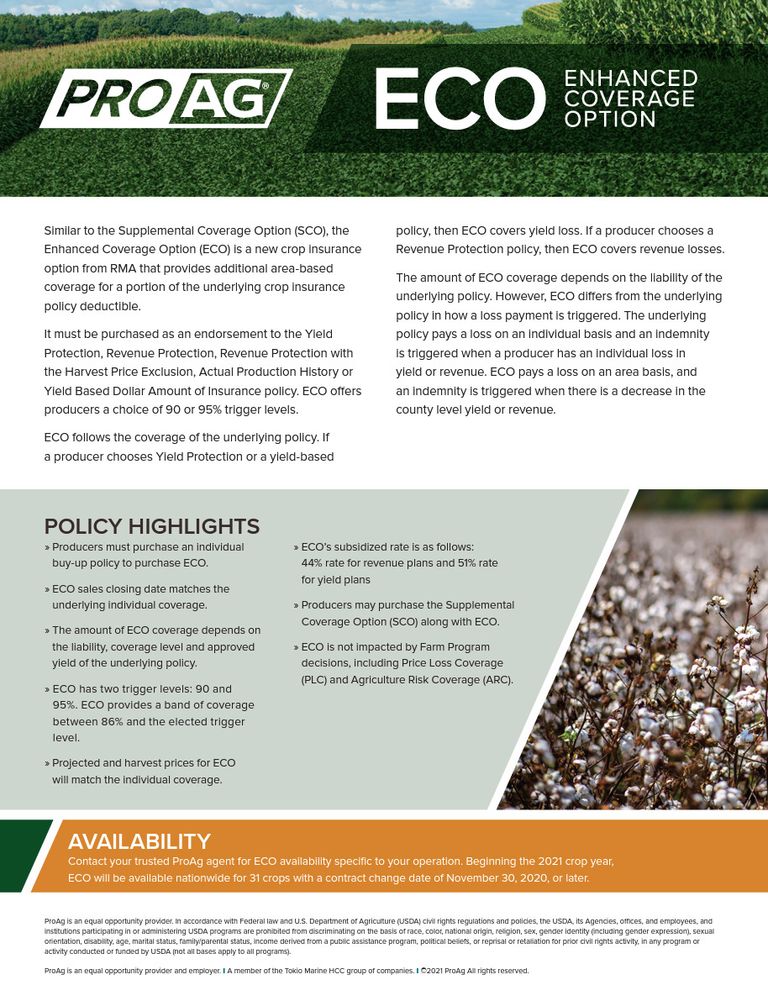 Enhanced Coverage Option (ECO) Insurance - ProAg